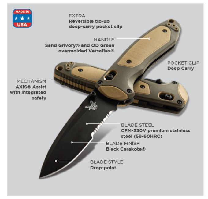 BENCHMADE BOOST 590SBK-1 Federal Government Exclusive Knife – Tactical Wear